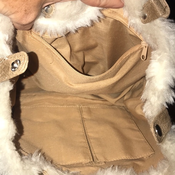 Bags | Very Cute Furry Suede Handbag | Poshmark